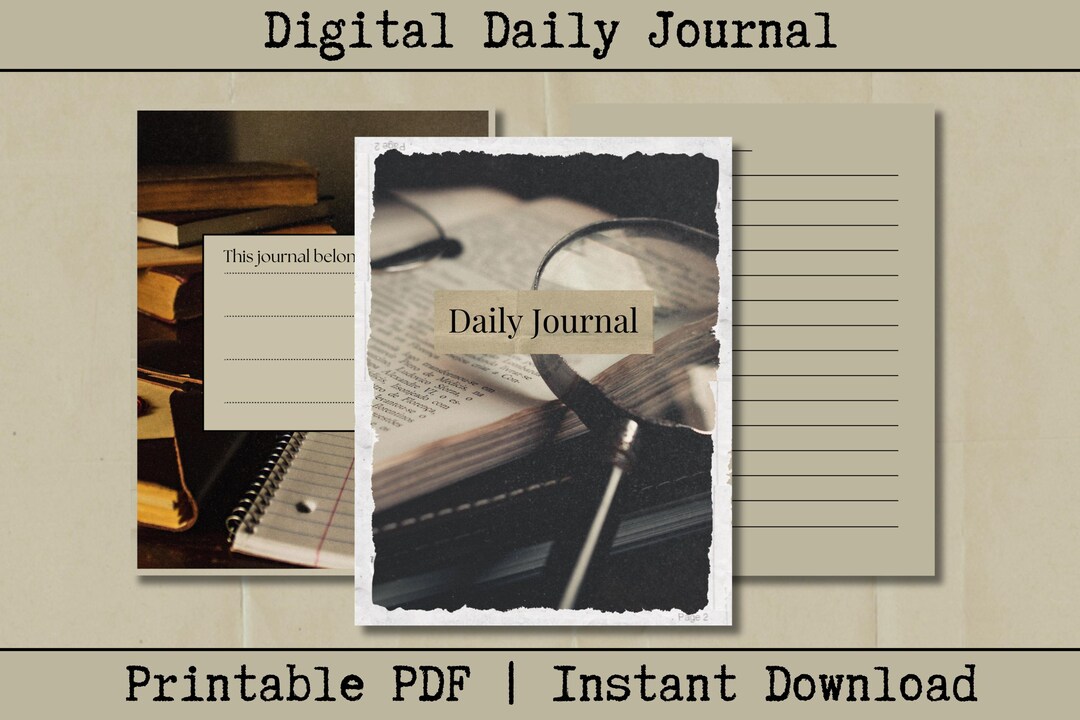 Printable Daily Journal Daily Printable Journal, Daily Journal ...