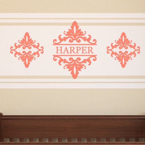 Damask Wall Decals - Etsy