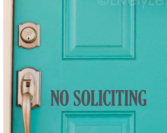 No Soliciting Vinyl Decal Sticker Front Door Front Door Decals Fancy ...