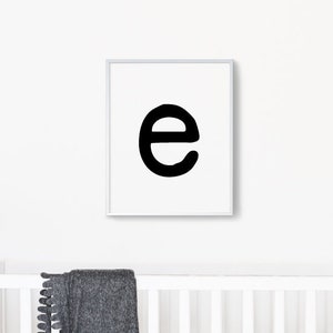 Lowercase Letter Art Print, Unframed Poster Prints, Minimalist Wall Art ...