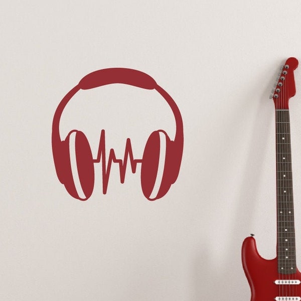 Headphone Wall Decal - Etsy