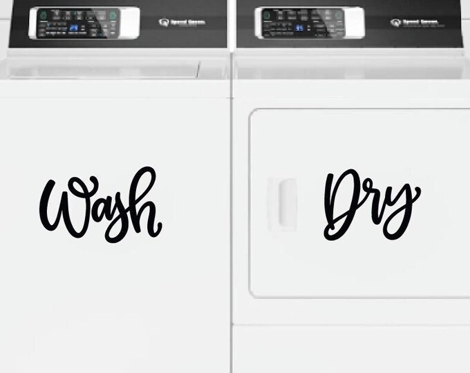 Wash and Dry Decals Set of 2 Decals, Laundry Room Decals, Laundry ...