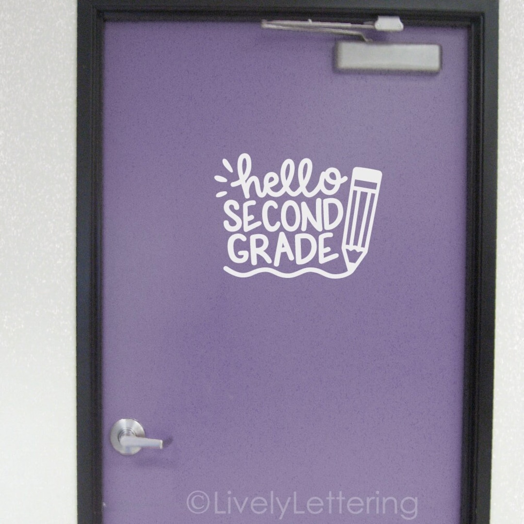 Hello Classroom Door Decal, Teacher Door Decal, Grade Level Decal ...