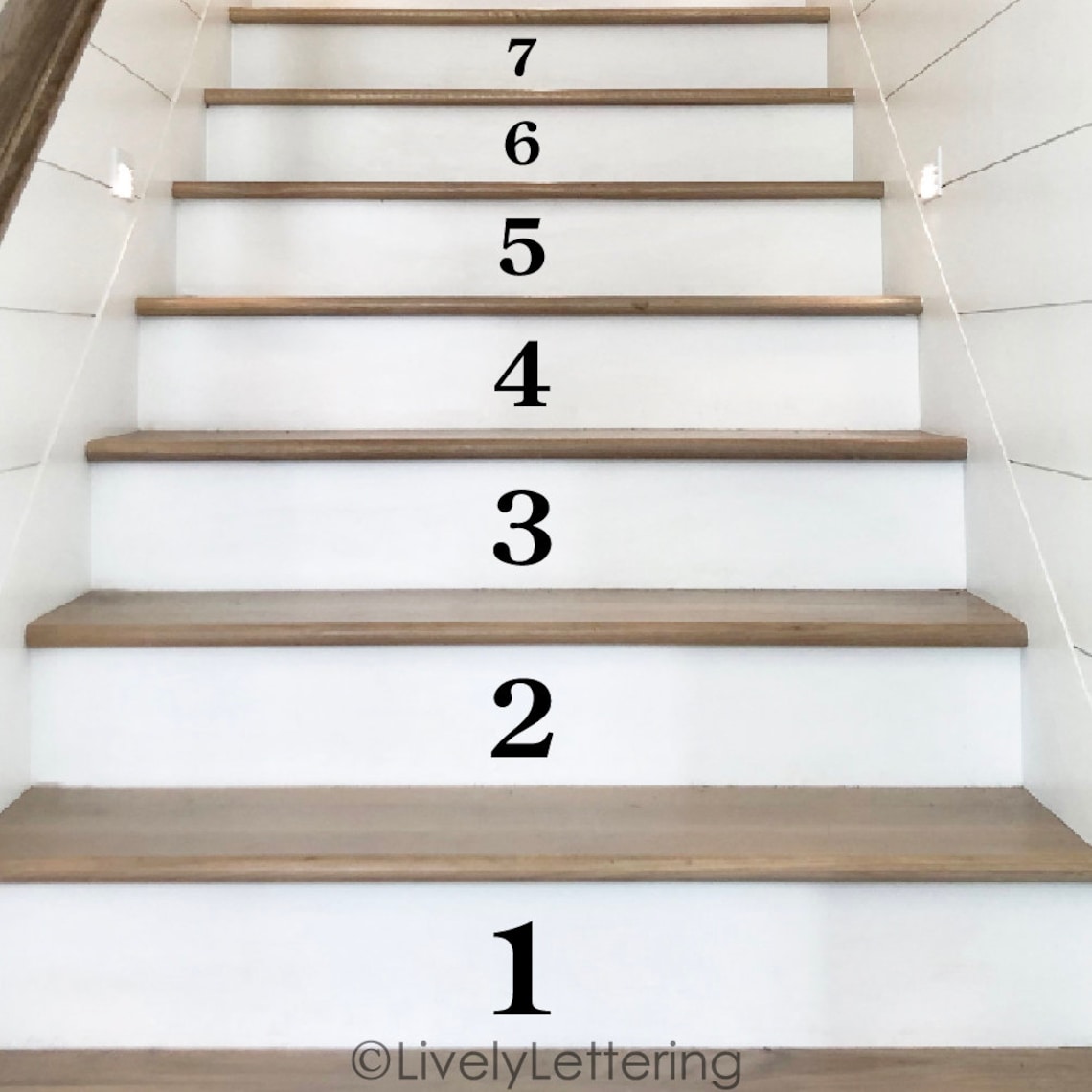 Number Stair Decals, Stair Stickers, Set of Vinyl Stickers, Step Decals ...