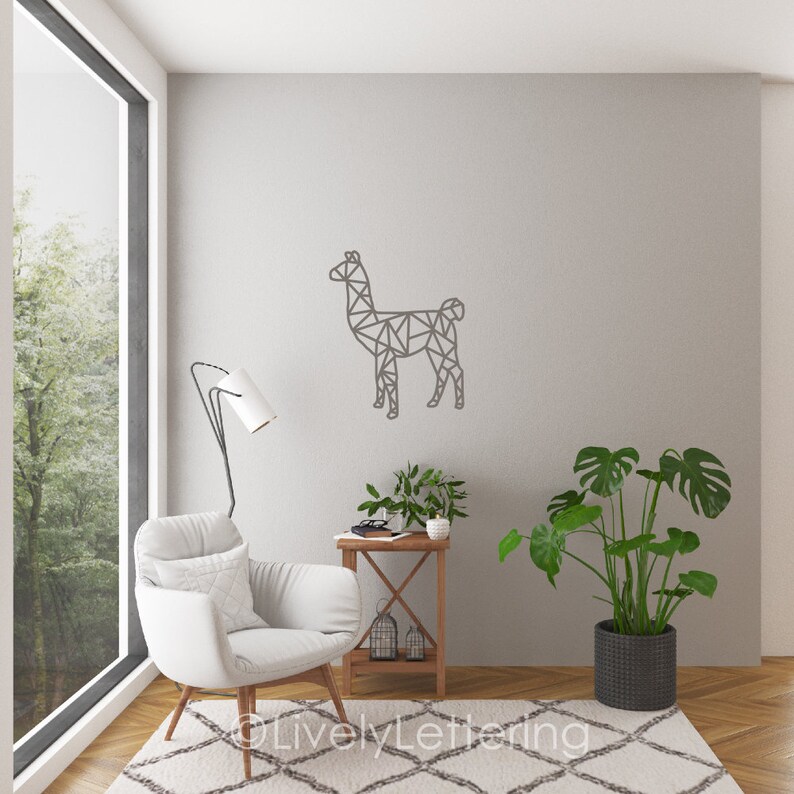 Llama Wall Decal, Llama Sticker, Alpaca Decal, Modern Geometric Sticker ...