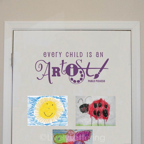 Every Child is an Artist Wall Decal Picasso Quote | Etsy Israel