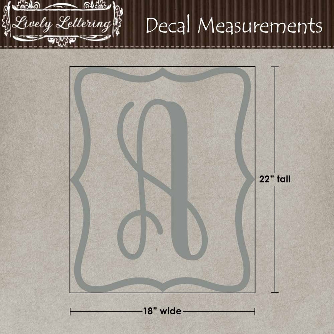 Single Letter Monogram Initial Decal Decorative Frame Wall - Etsy