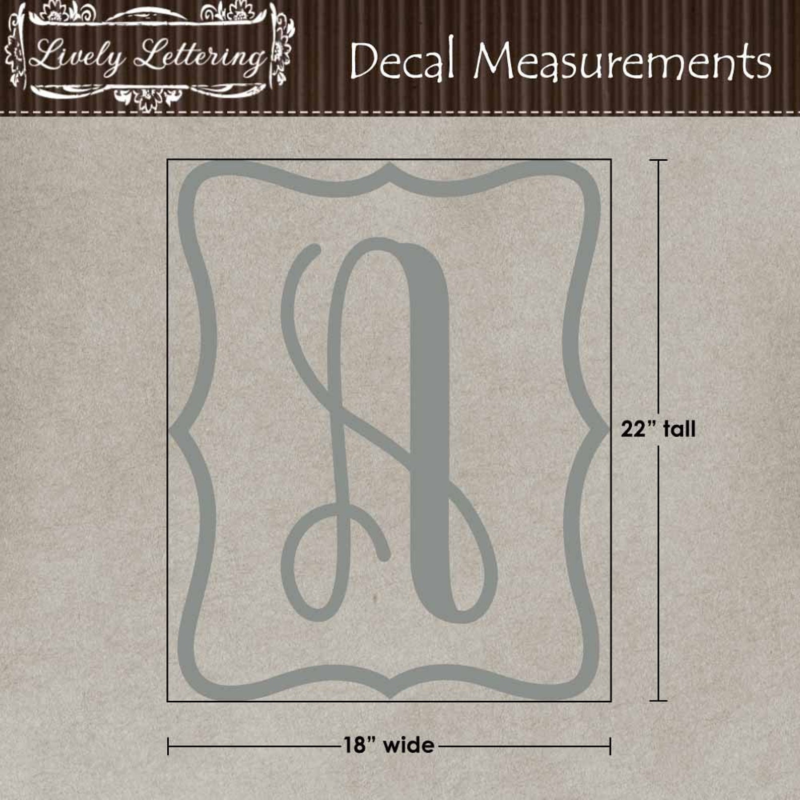 Single Letter Monogram Initial Decal Decorative Frame Wall - Etsy