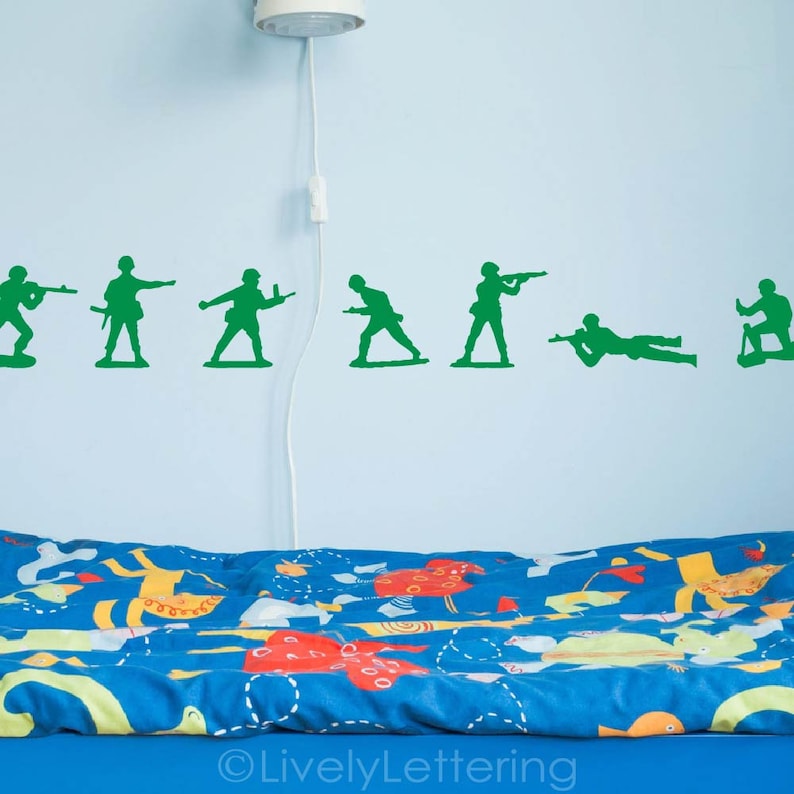 Set of 11 Toy Soldiers wall decals Miniature army men decals | Etsy