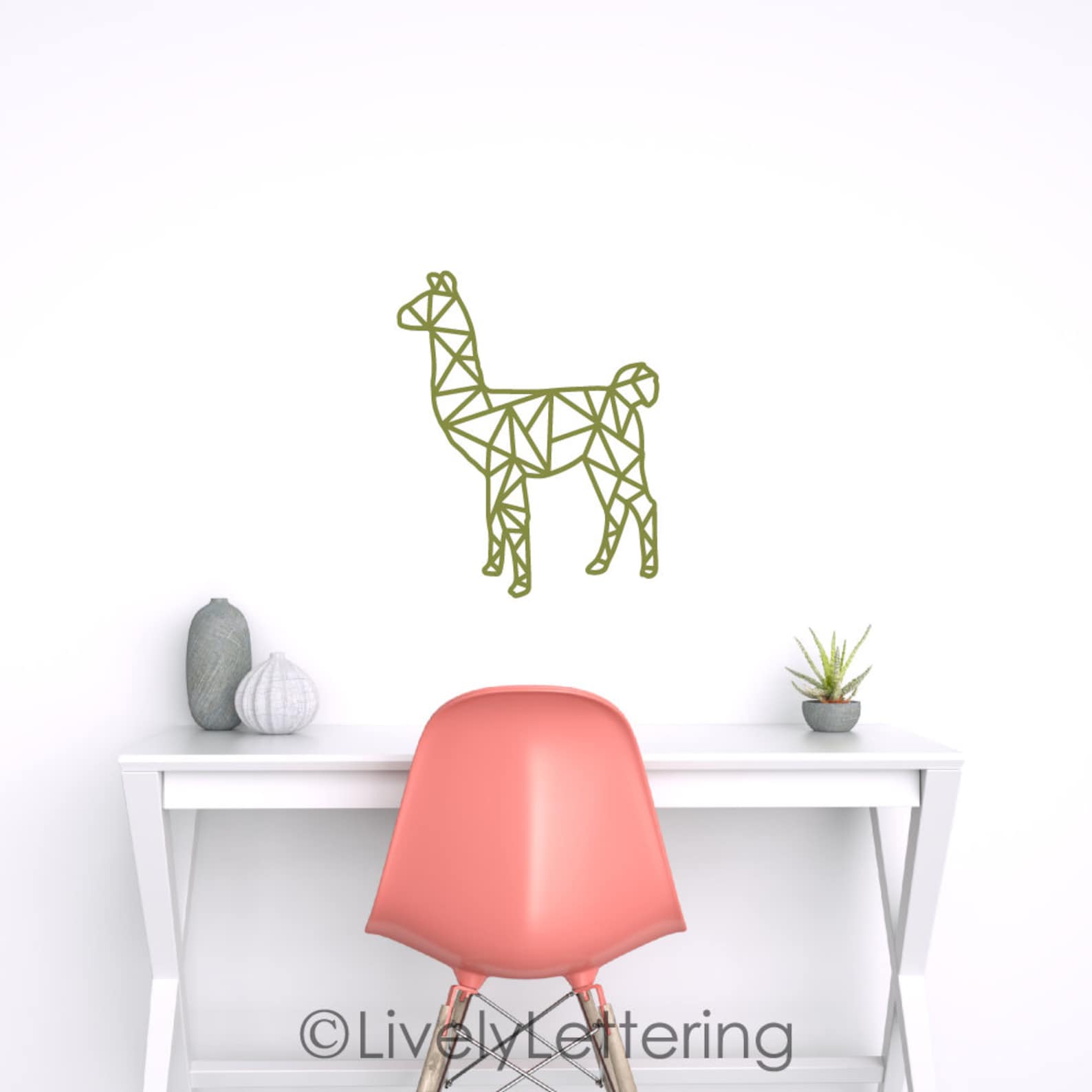 Llama Wall Decal Llama Sticker Alpaca Decal Modern | Etsy