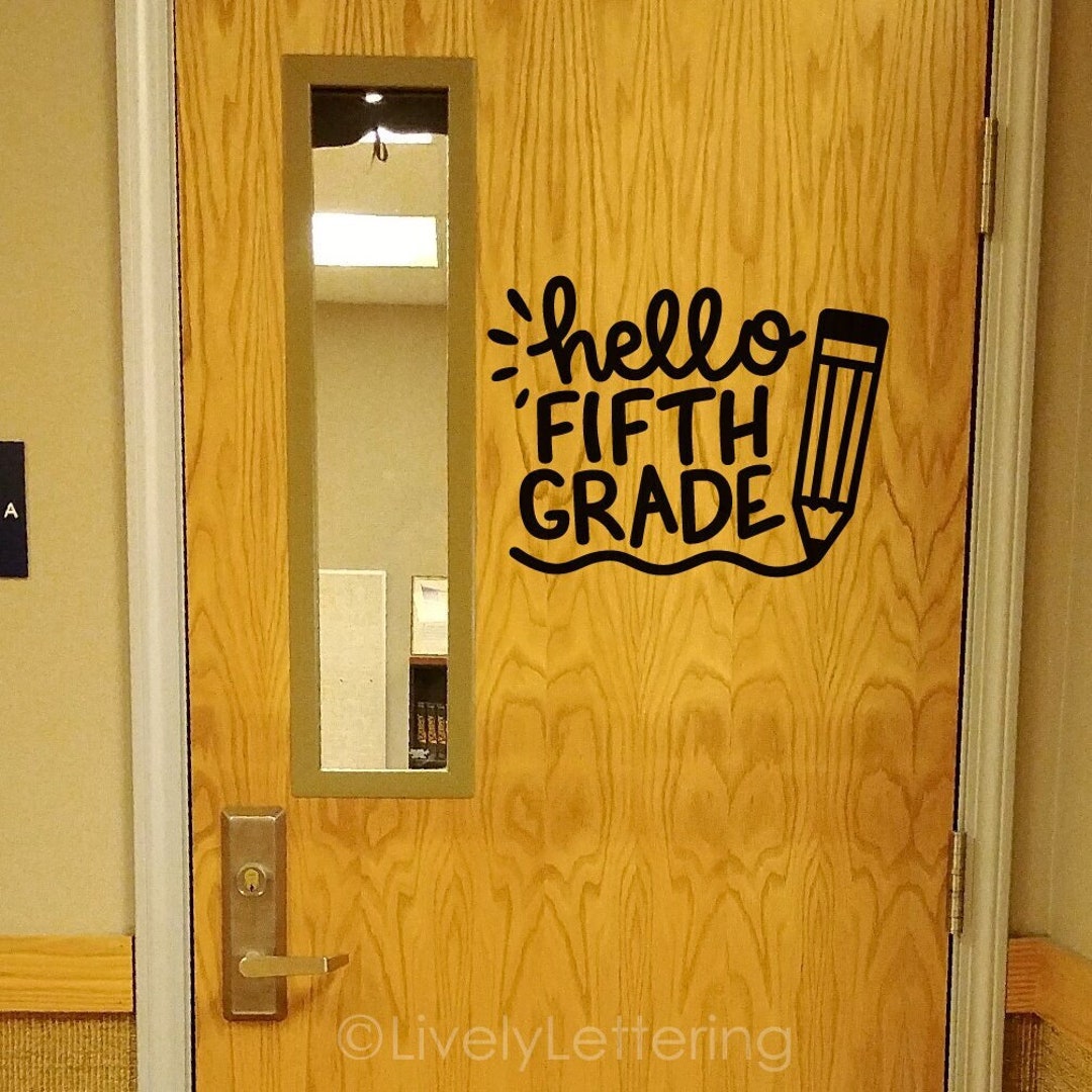 Hello Classroom Door Decal, Teacher Decal, Grade Level Decal, Preschool ...