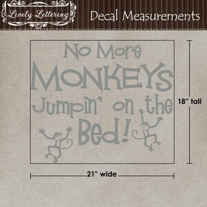No More Monkeys Jumping on the Bed Wall Decal, Nursery Rhyme Vinyl ...