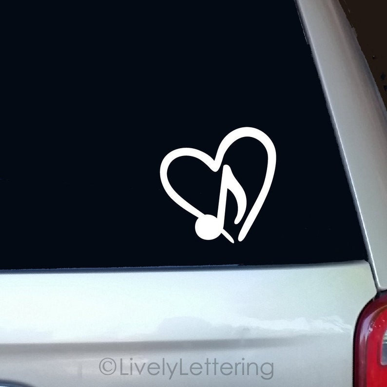 Heart Music Notes Car Decal, Music Teacher or Musician Gift - Etsy