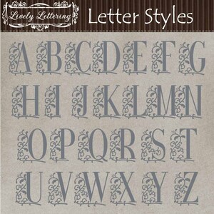 Floral Letter Personalized Name Fancy Decorative Letters - Etsy