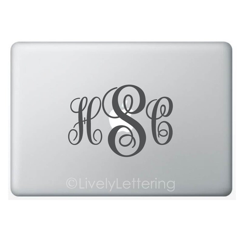 Door Monogram decal 4x6 wall decal Custom Initials for door | Etsy