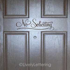 No Soliciting Decal, No Soliciting Door Sign, No Soliciting Vinyl ...