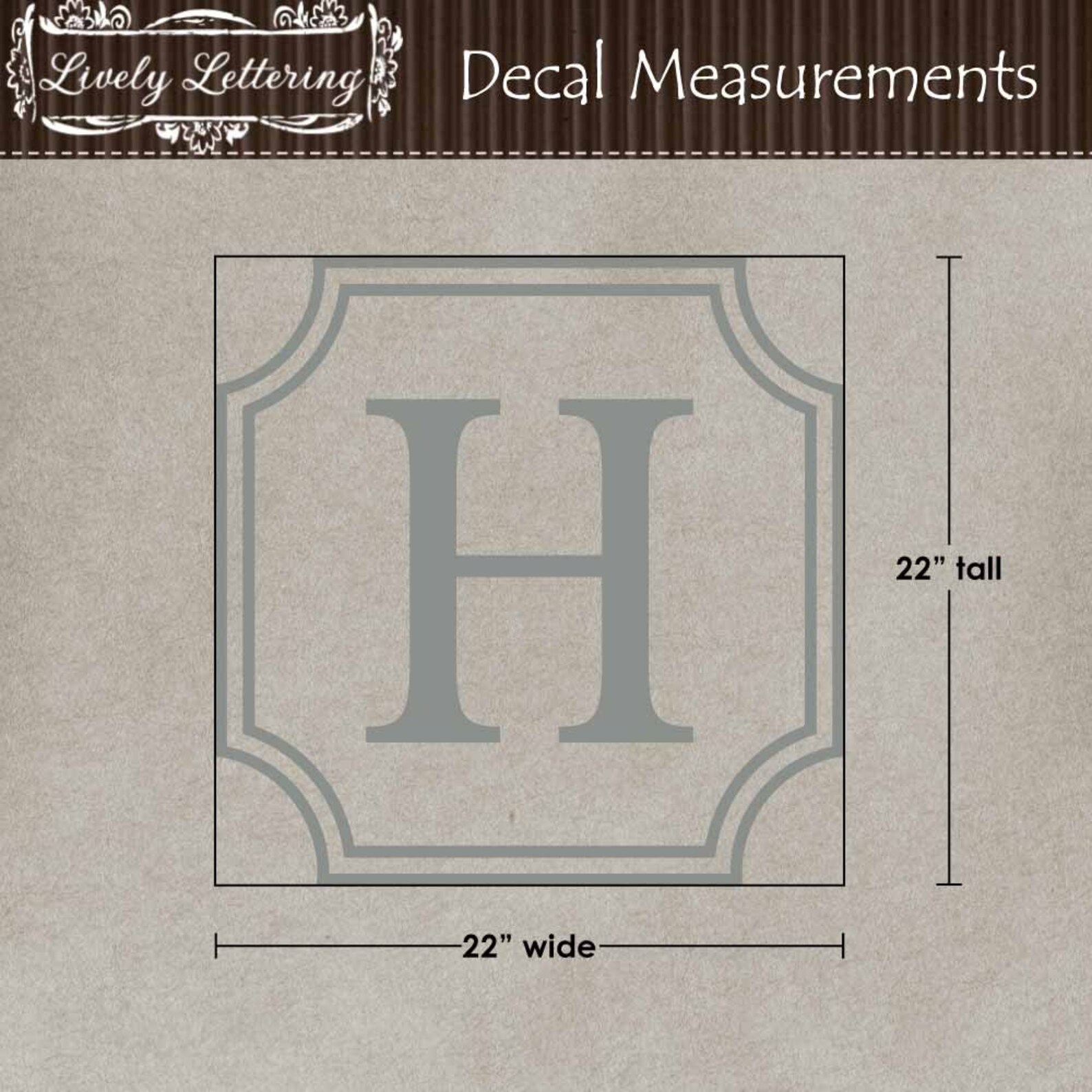 Single Initial Monogram Wall Decal With Frame Border Modern - Etsy