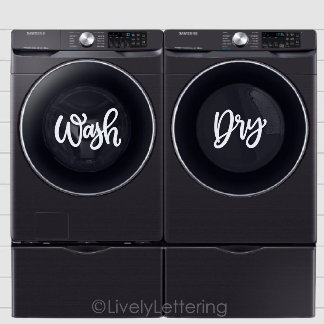 Wash and Dry Decals, for Laundry Room, Washer and Dryer Vinyl Decals ...