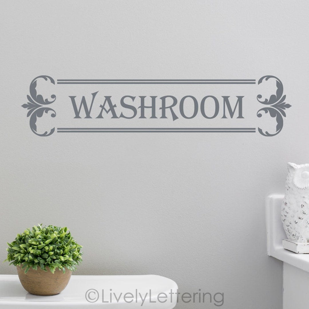 Restroom Door Decal: Decorative Vinyl Sign for Bathroom or Washroom - Etsy