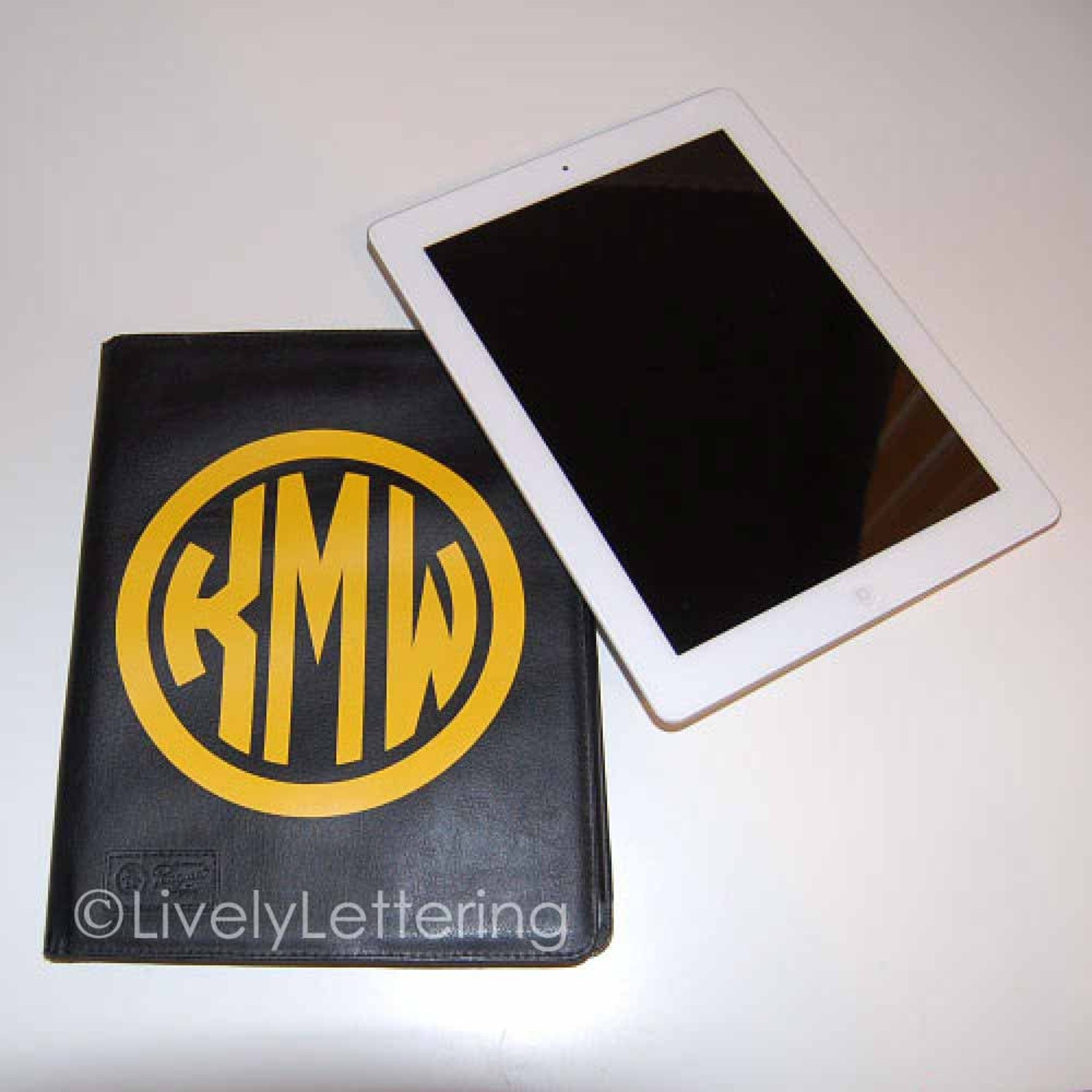 6" Circle Block Monogram, Monogram Wall Decal, Circle Monogram Frame ...