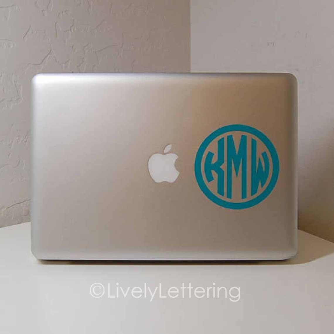 Circle Monogram Decal 4 Decal for Laptop Preppy - Etsy