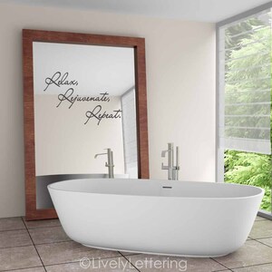 Relax Rejuvenate Repeat Wall Decal, Bathroom Wall Decal, Bathroom Decor ...