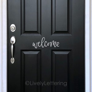 Welcome Decal, Photo Collage Wall Decal, Welcome Door Decal, Vinyl Door ...