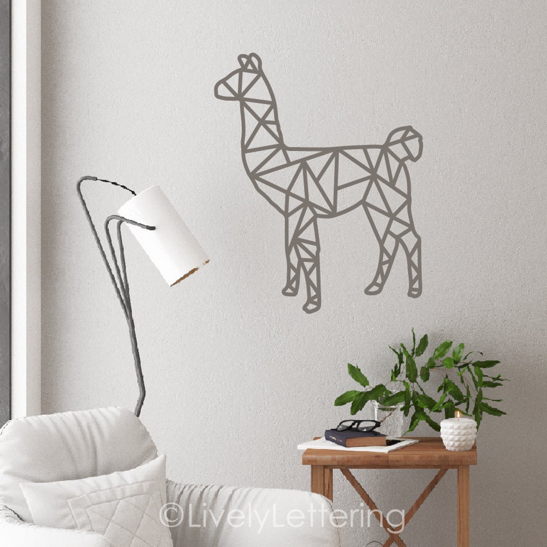 Llama Wall Decal, Llama Sticker, Alpaca Decal, Modern Geometric Sticker ...