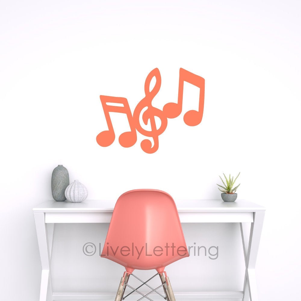 Music Notes wall decal Music decals for wall Music Room | Etsy
