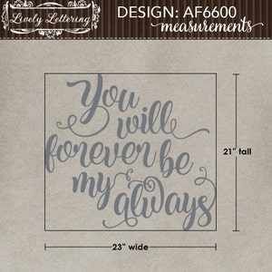 You Will Forever Be My Always Wall Decal, Couples Wall Art, Romantic ...