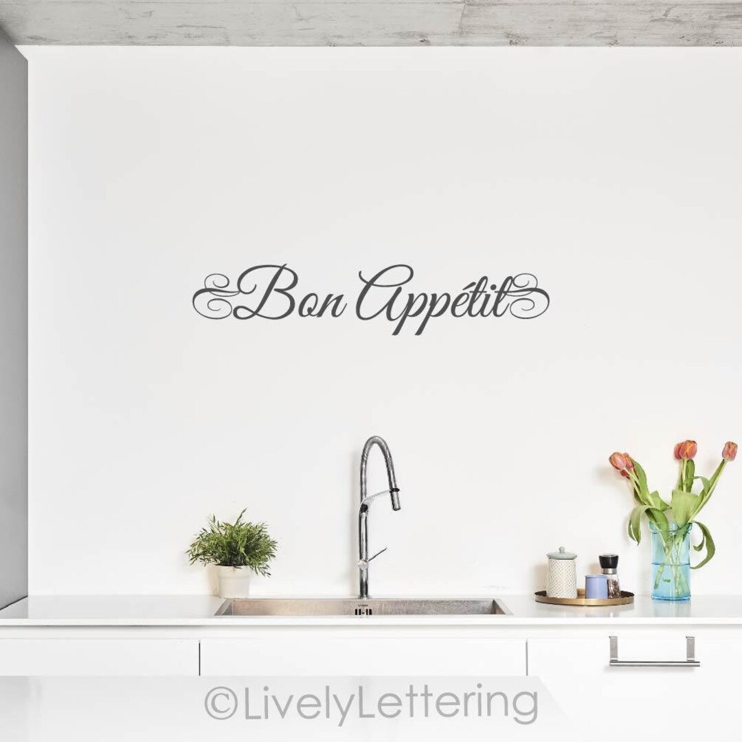 Bon Appetit Decal, French Kitchen Decor, Parisian Kitchen Wall Decal ...
