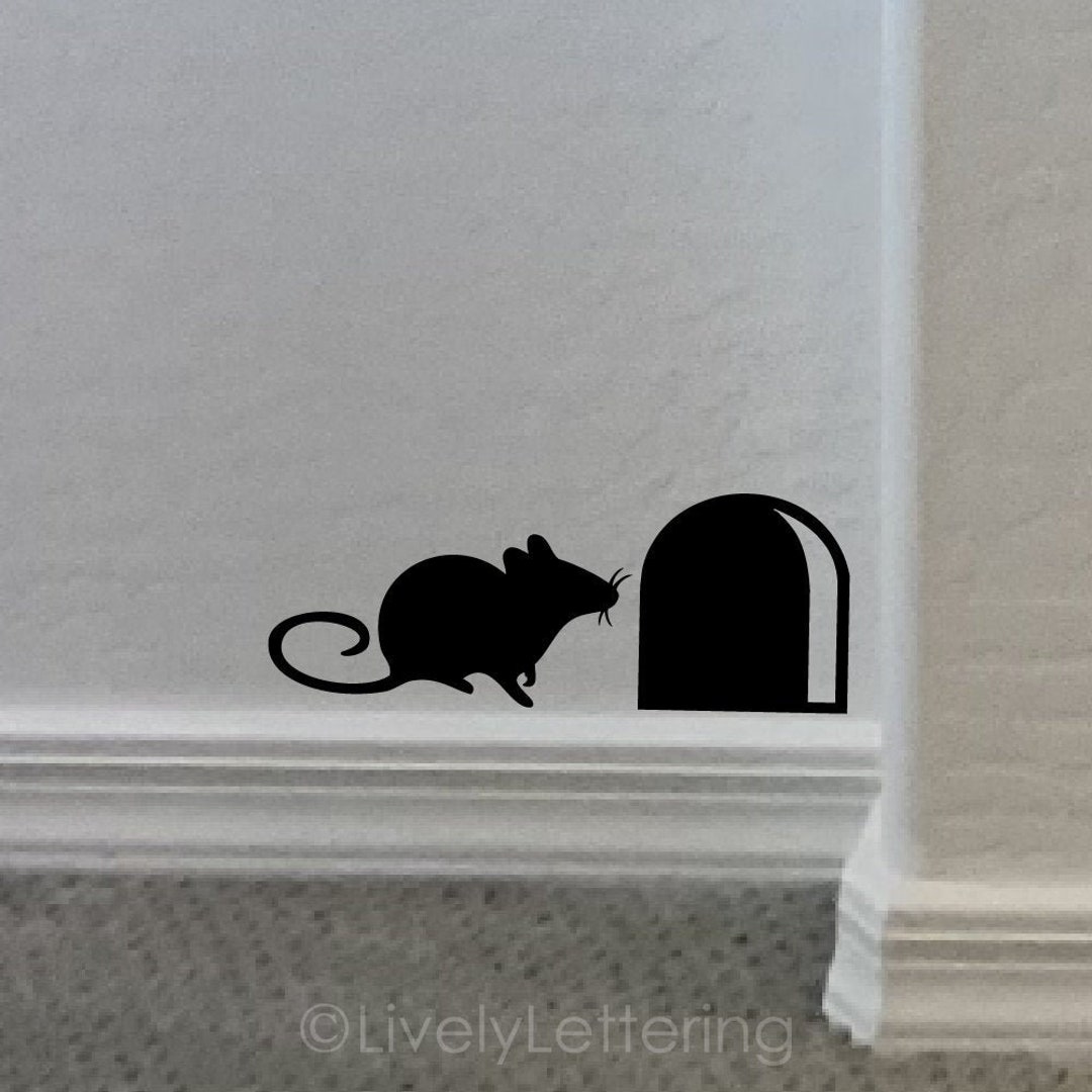 Mouse Hole Decal, Mouse Wall Sticker, Miniature Mouse House Decal, Mice ...