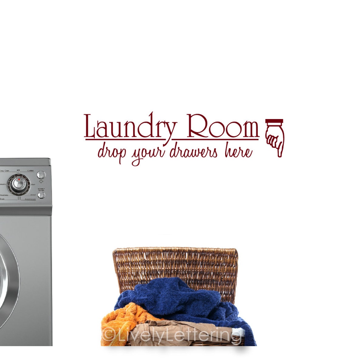 Laundry Room Drop Your Drawers Here Wall Decal Quote Decor - Etsy