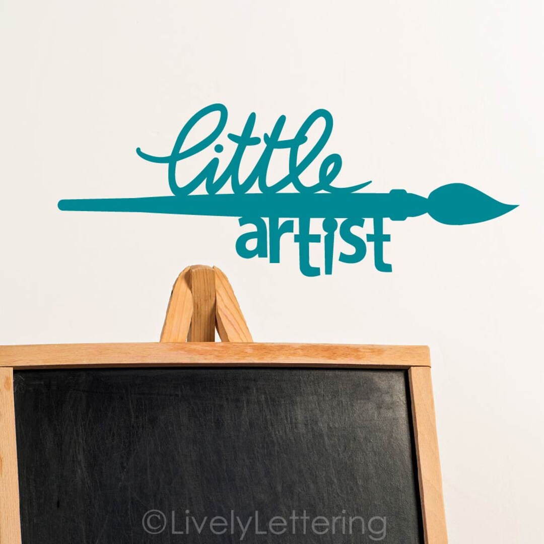 Little Artist Wall Decal, Paint Brush Decal, Kids Artwork Display ...