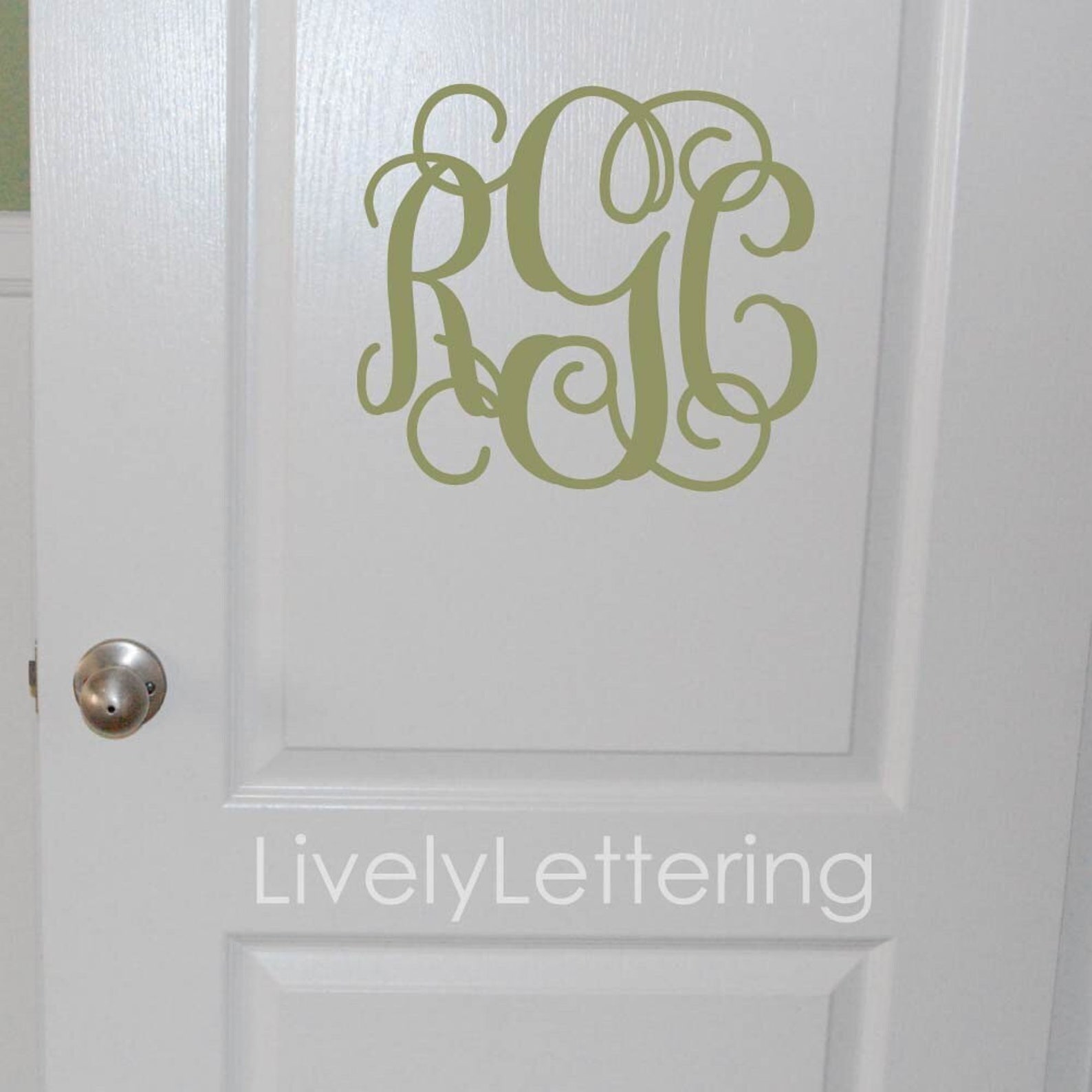 Monogram Door Decal, 10x12 Monogram Wall Decal, Personalized Initials ...