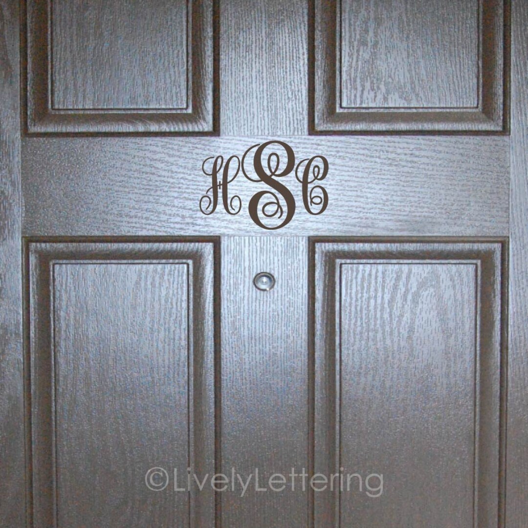 Door Monogram Decal, 4x6 Wall Decal, Custom Initials for Door, 3 Letter ...