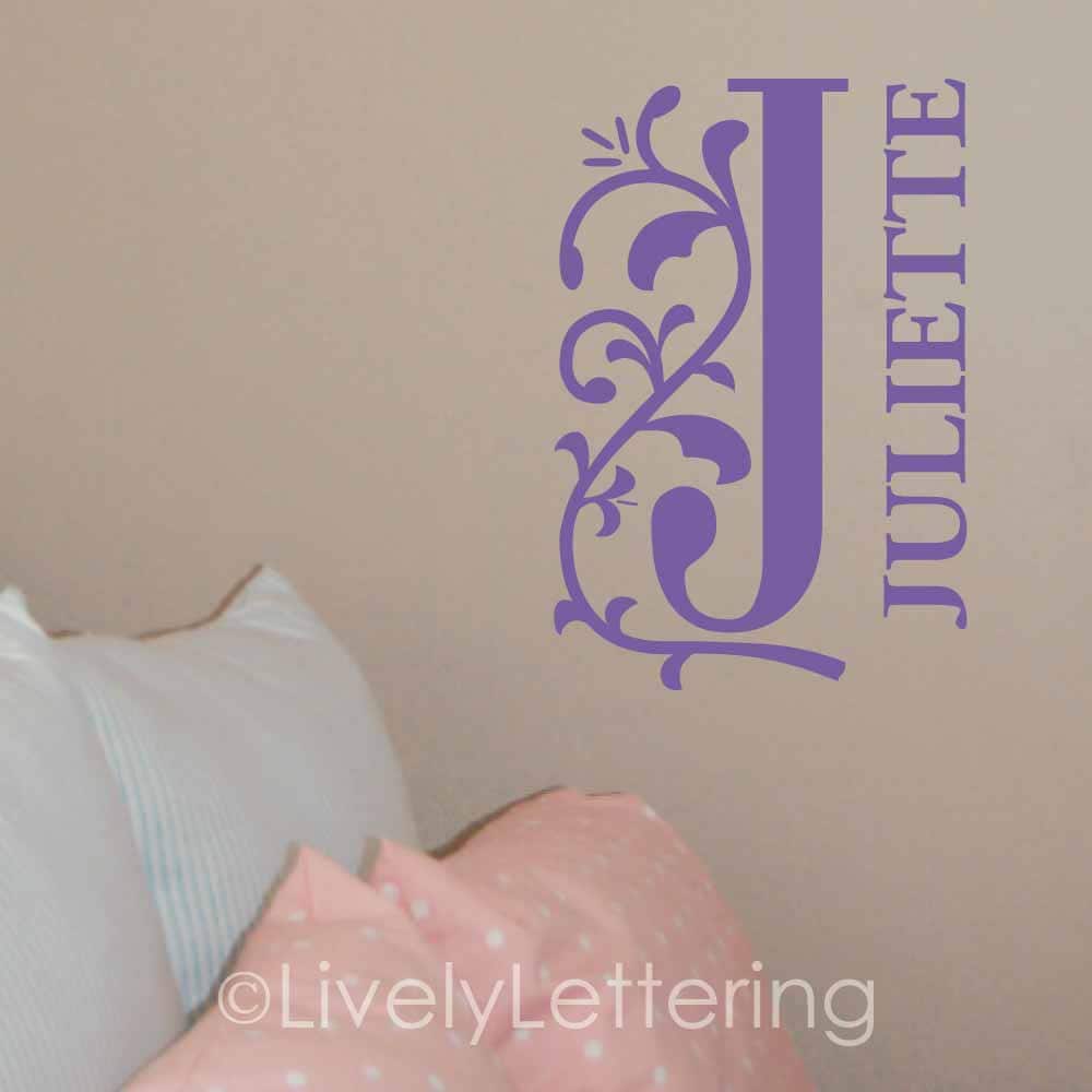 Floral Letter Personalized Name Fancy Decorative Letters | Etsy