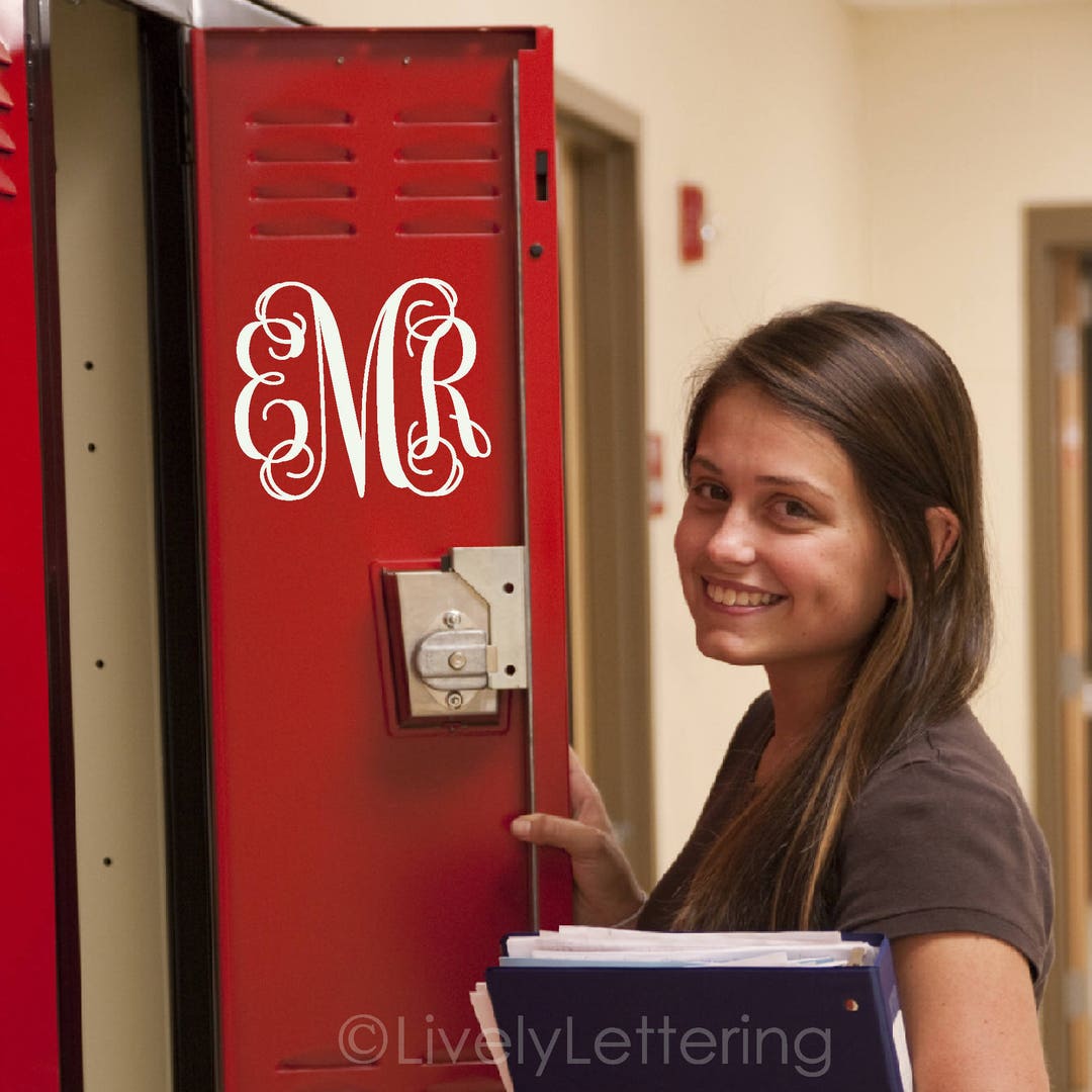 Personalized School Locker Monogram Decal, Locker Decorations, Teen ...