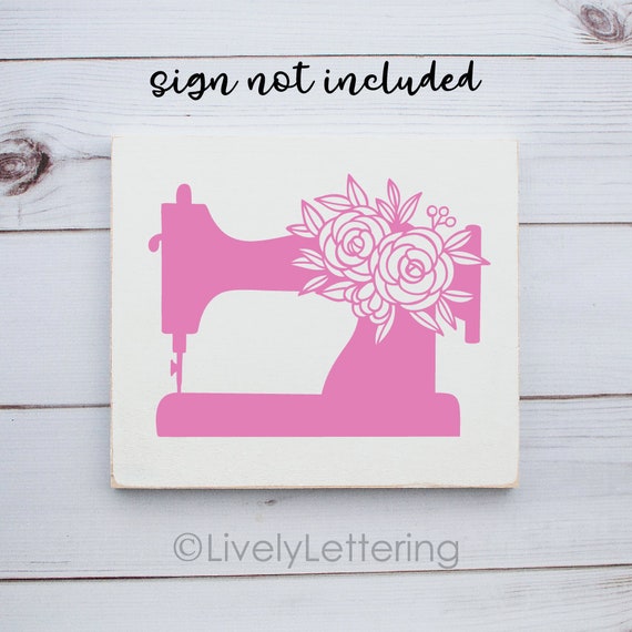 Floral Sewing Machine decal Flower Sewing Machine wall decal | Etsy