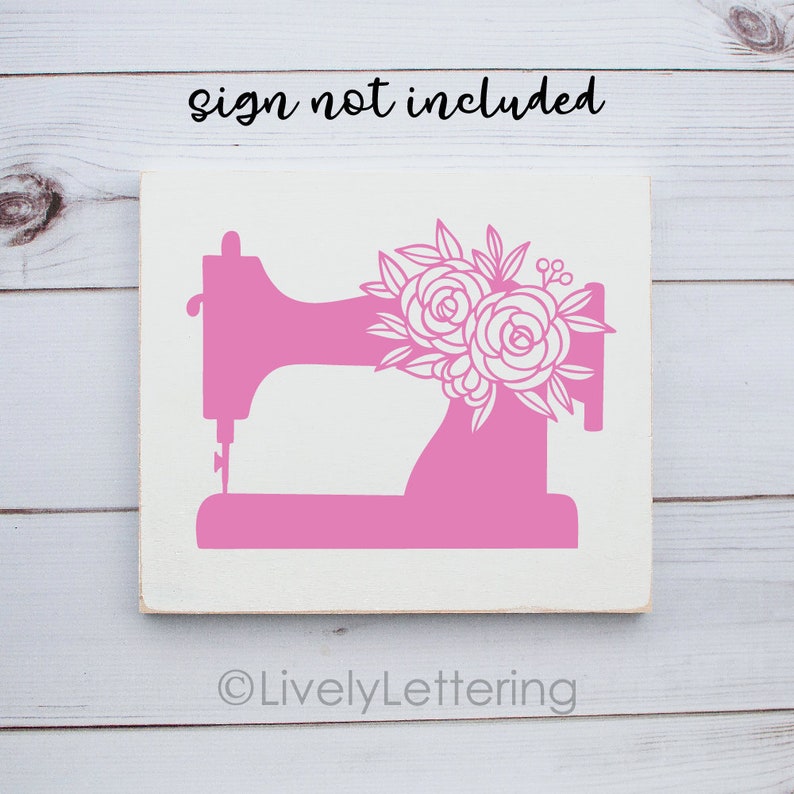 Floral Sewing Machine decal Flower Sewing Machine wall decal | Etsy