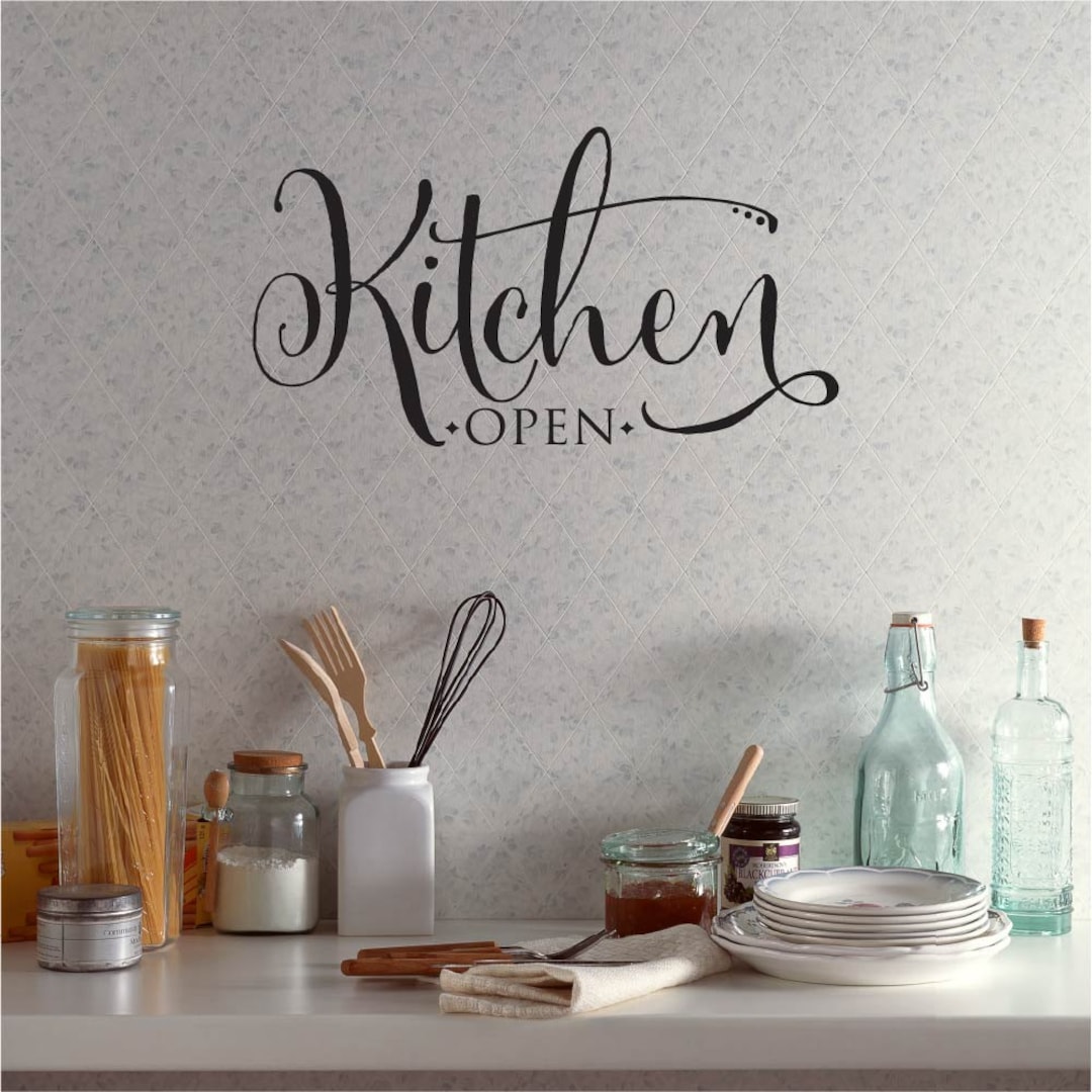 Kitchen Open Wall Decal, Quotes, Pantry Door Decal, Sticker, Wall Decor ...
