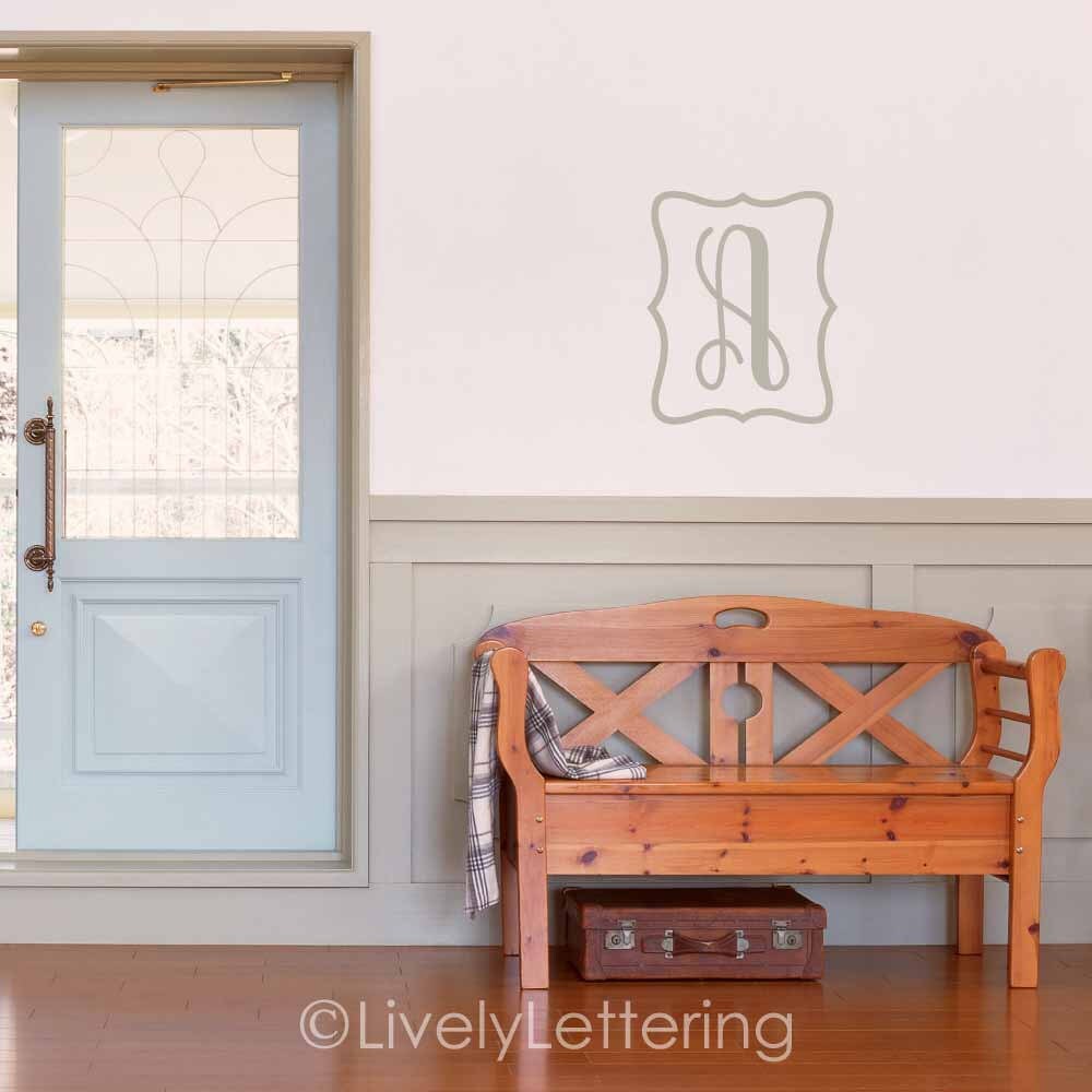 Single Letter Monogram Initial Decal Decorative Frame Wall - Etsy