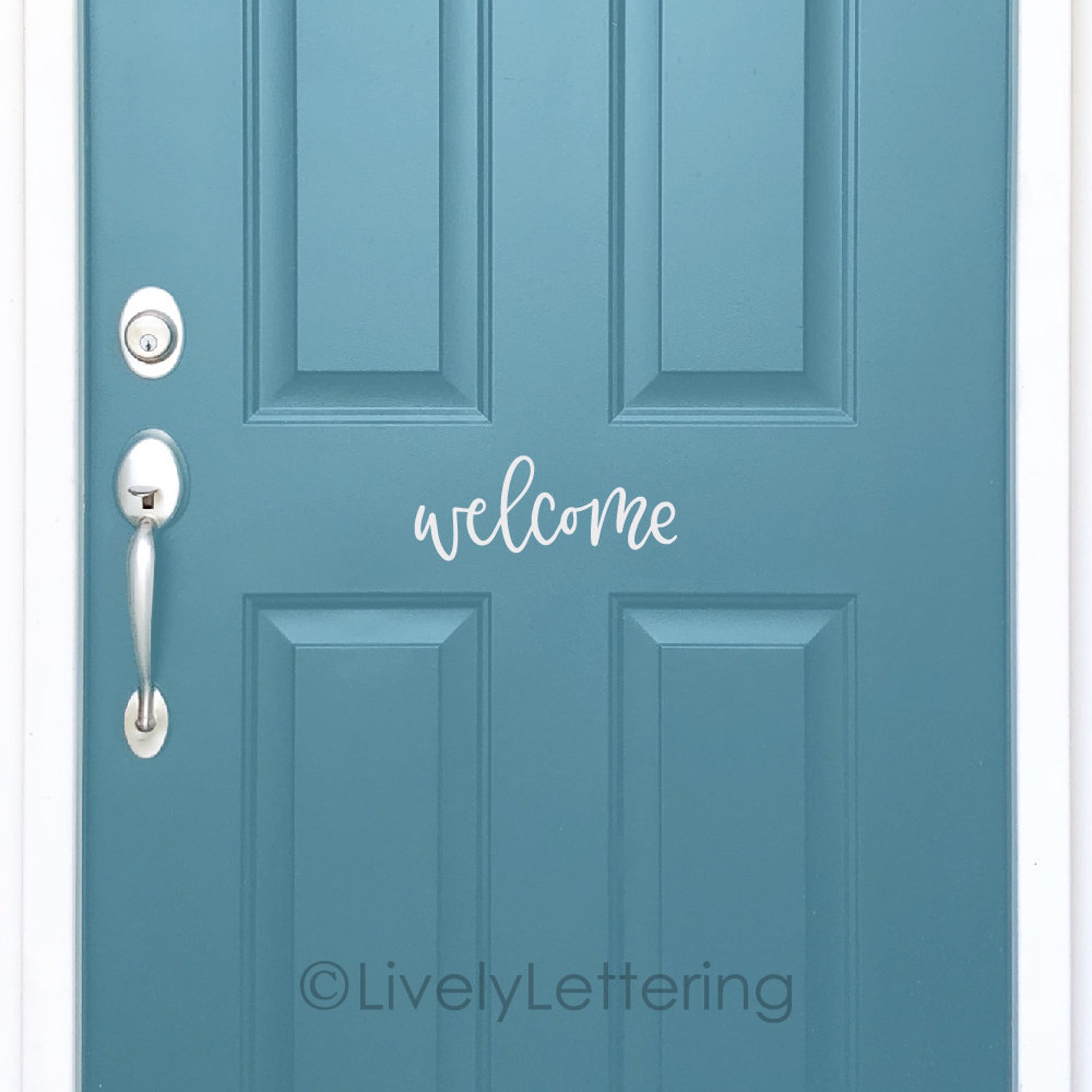 Welcome Decal, Photo Collage Wall Decal, Welcome Door Decal, Vinyl Door ...