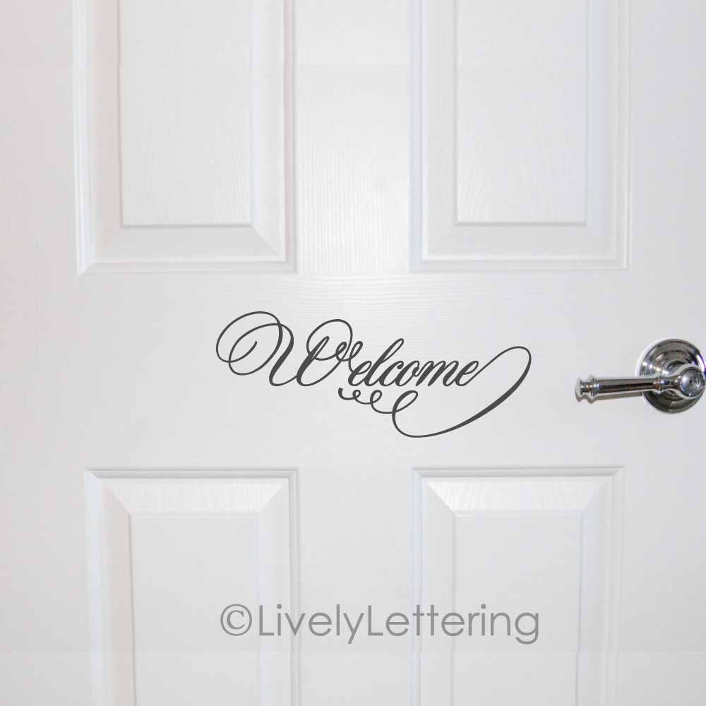 Welcome Front Door Decal Welcome Vinyl Decals Welcome Door - Etsy