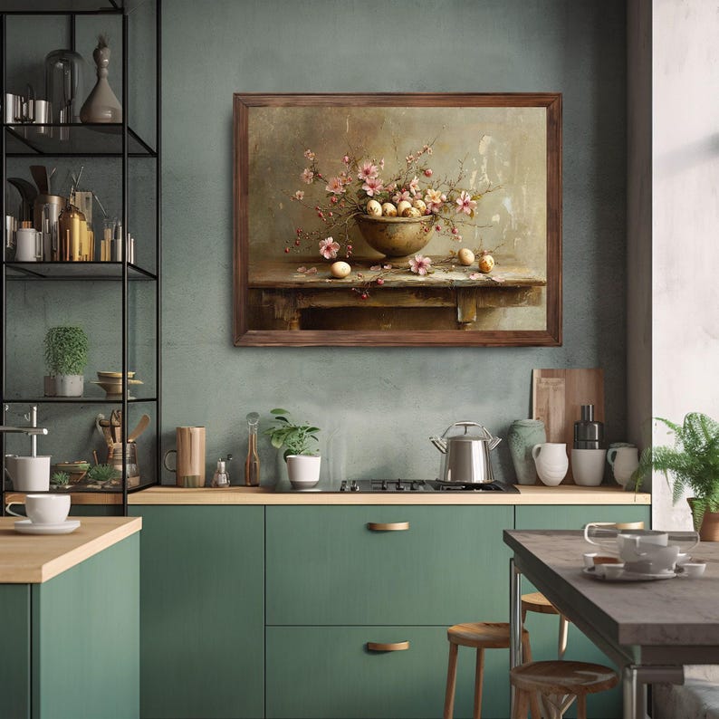 Muted Easter Still Life Wall Art Print Vintage Kitchen Still Life ...