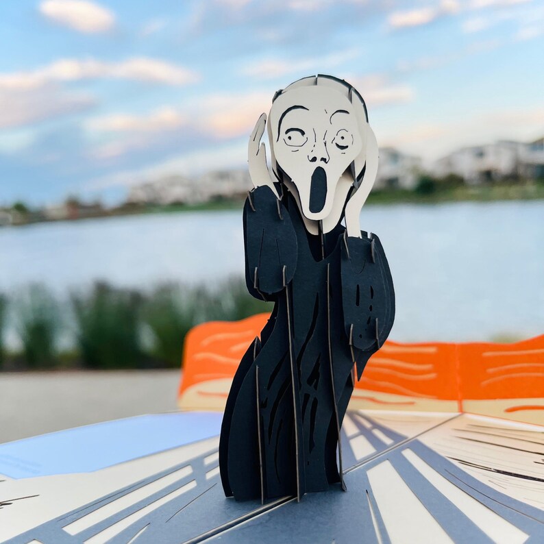 The Scream by Edvard Munch 3D Pop up Greeting Card, Handcrafted 3D Pop ...