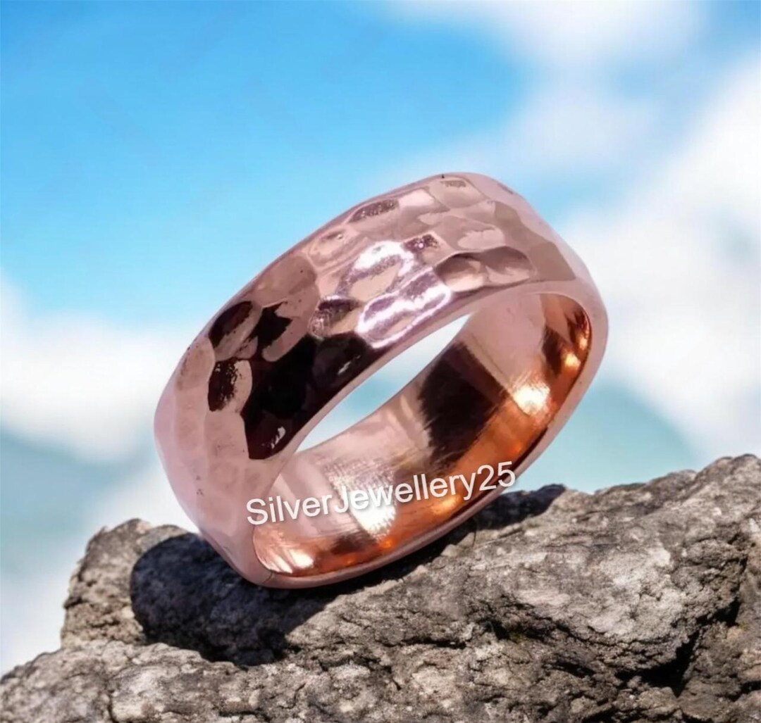 Pure Copper Ring, Solid Copper Ring, Meditation Ring, Wide Band Copper ...