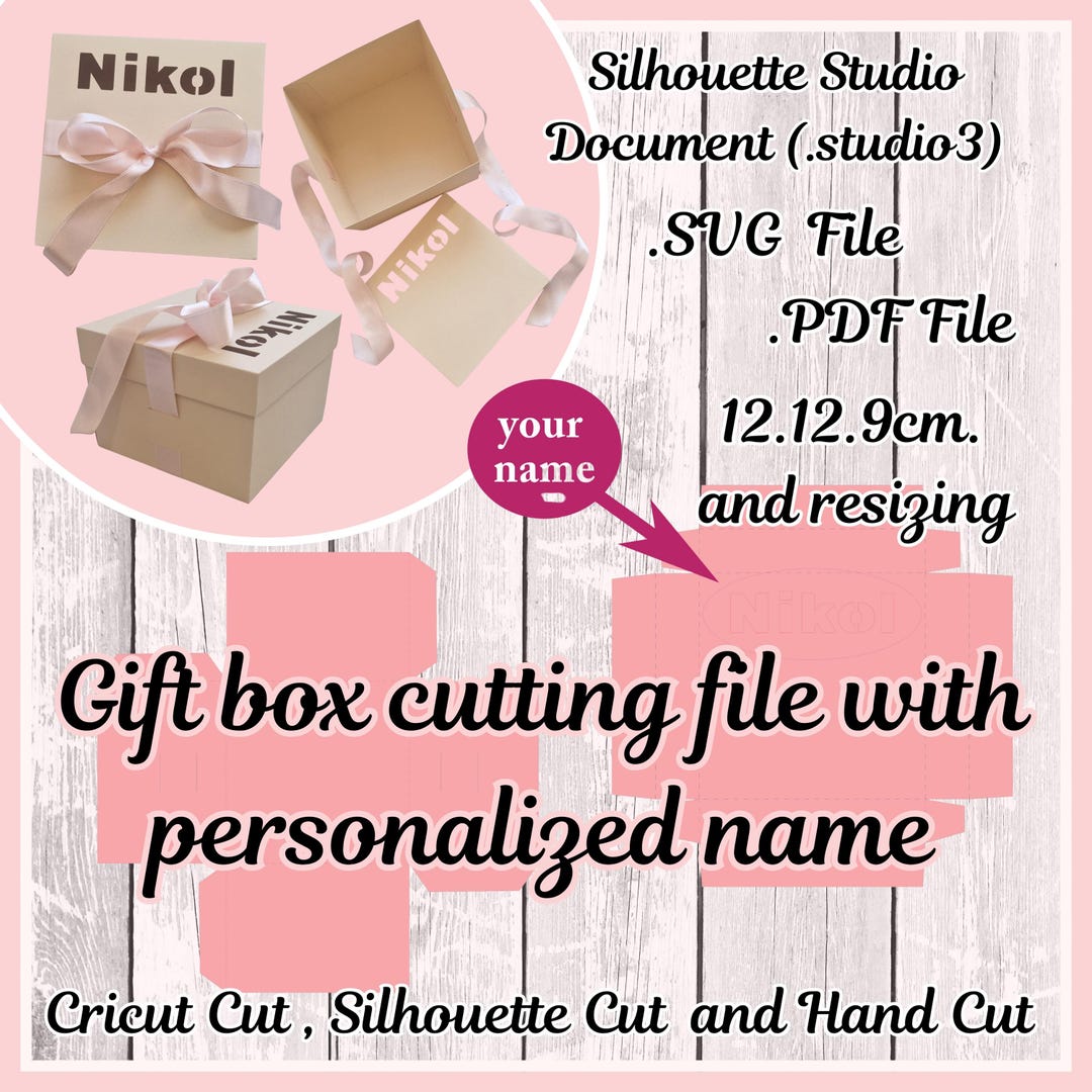 Personalized Gift Box Cutting File – Custom Name Design – Compatible ...
