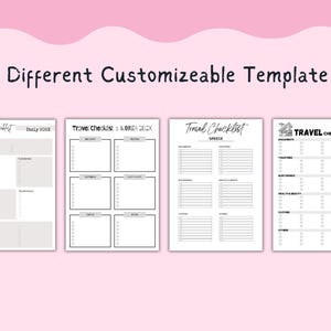 Blank Travel Checklist, Travel Planner, Customize, Editable in Canva ...