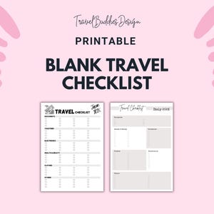 Blank Travel Checklist, Travel Planner, Customize, Editable in Canva ...